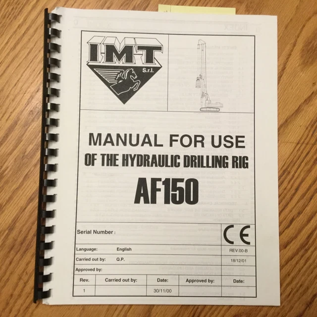 IMT AF150 MANUEL D'utilisation De La Plate-Forme De Forage Et D ...