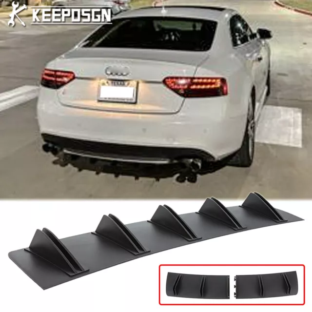 Matte Rear Bumper Diffuser Splitter 10 Shark Fin For Audi A3 A4 A4 S3