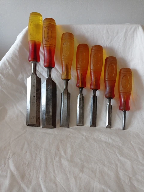 MARPLES SPLITPROOF SHAMROCK Brand Bevel Edge Chisels X 7 Sheffield ...