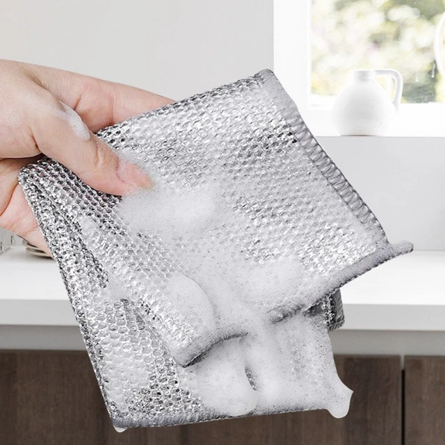 GRID CLEANING CLOTH Kitchen Scrubber Replaces Steel Wool Grid-textured ...