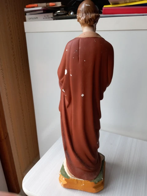 ANCIENNE STATUE EN Plâtre St Joseph Et L'enfant Jésus Pieraccini EUR 20 ...