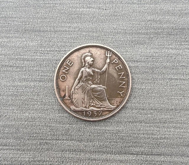 VINTAGE 1937 KING George V1 British One Penny Very Rare Antique. £302. ...