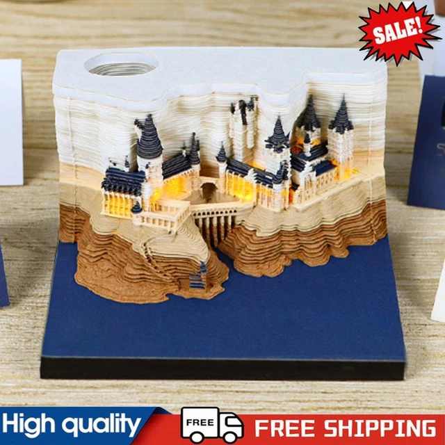 2025 3D CALENDAR Creative Paper Carving Art Memo Pad Notepad 3D Desk ...