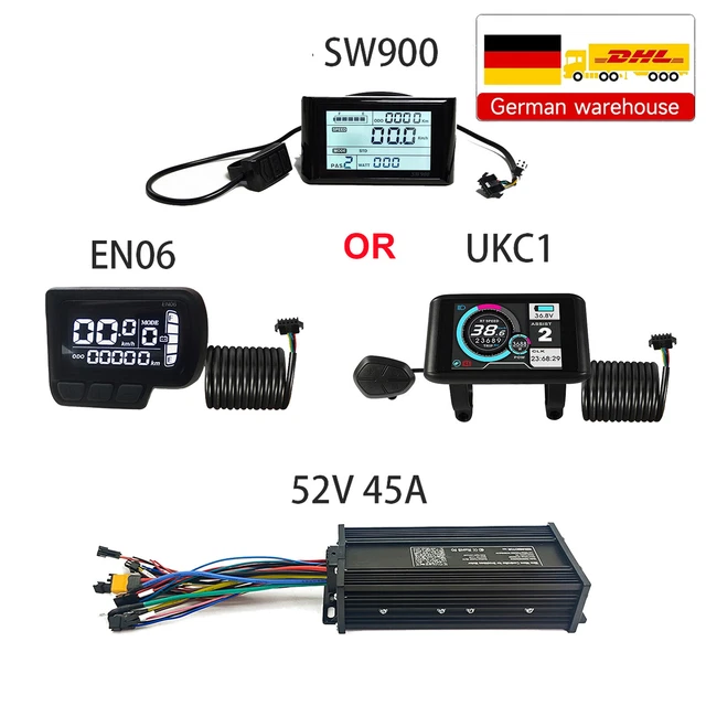 E-BIKE 36V-52V 1000W-1800W 45A Sine Wave Controller EN06/SW900/UKC1 ...