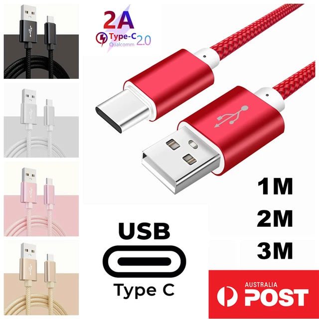 BRAIDED USB C Type C to USB A Charger Cable Charging Data Cord For ...