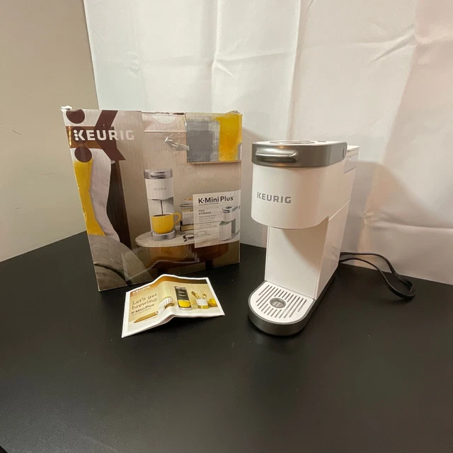 KEURIG K-MINI PLUS White Corded Electric Pod Storage Single Serve ...