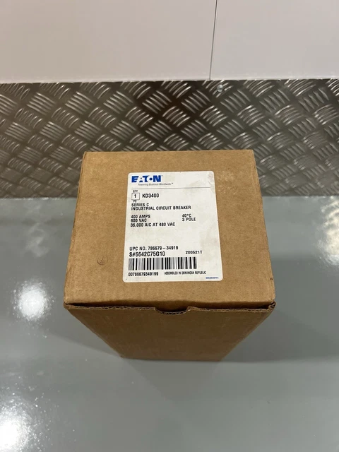 EATON KD3400F INDUSTRIAL Circuit Breaker 400 Amp 3 Pole KD35k ...