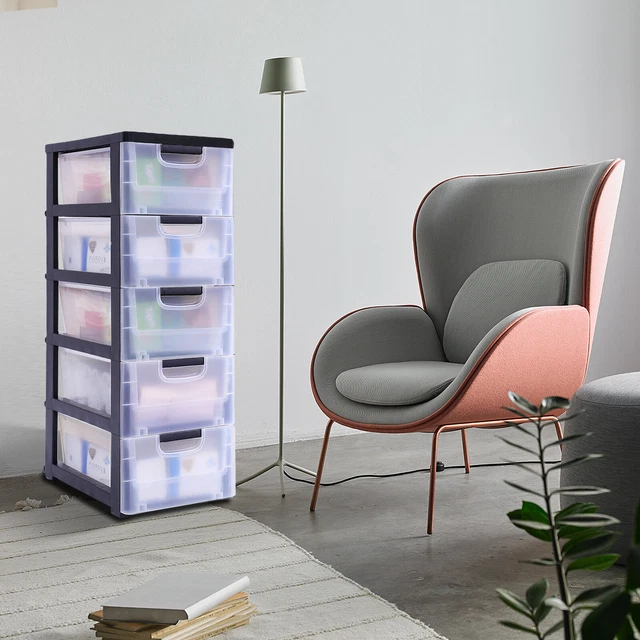 PP PLASTIC STORAGE Cabinet 5 Drawers Stackable Clothes Storage Box ...