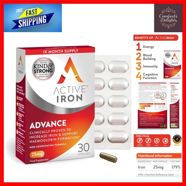 GENTLE IRON SUPPLEMENT - 30 Gummy Capsules for Immune Support ...