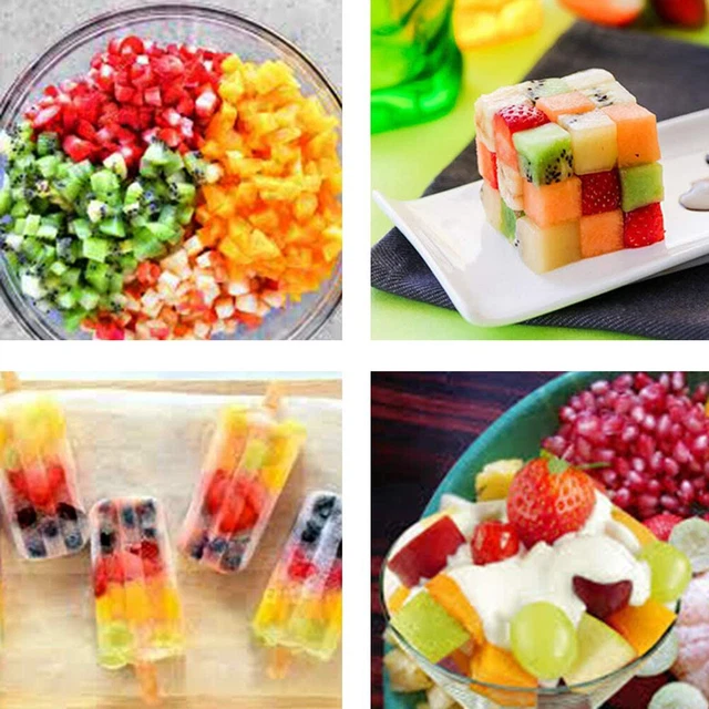 FRUIT CUBE CUTTER Stainless Steel Egg Chopper Boiled Egg Slicer And ...