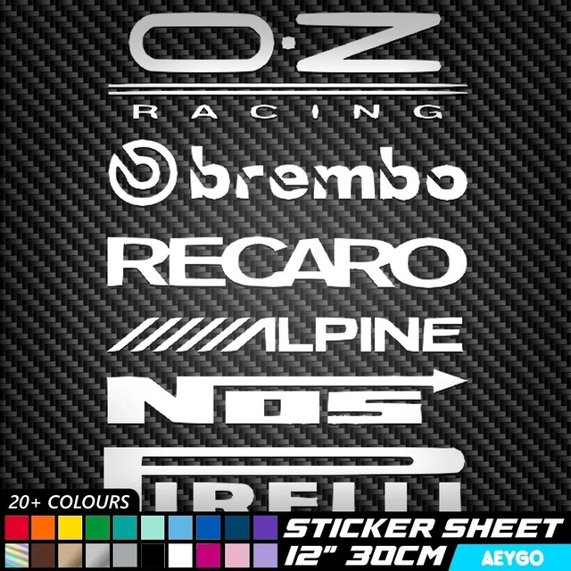 6X DOOR STACK Racing Car Sponsor Vinyl Decal Stickers Sheet Logo ...