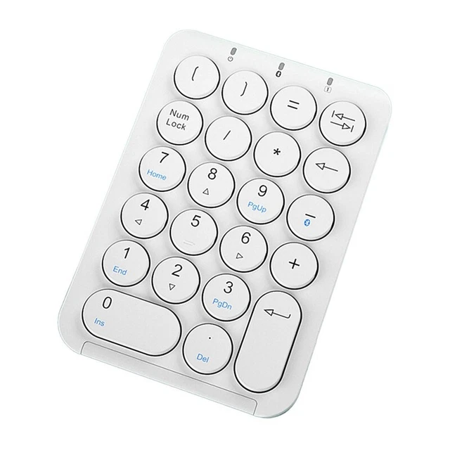 WIRELESS NUMBER PAD Bluetooth Numeric Keypad Round Keycaps Numpad 22 ...