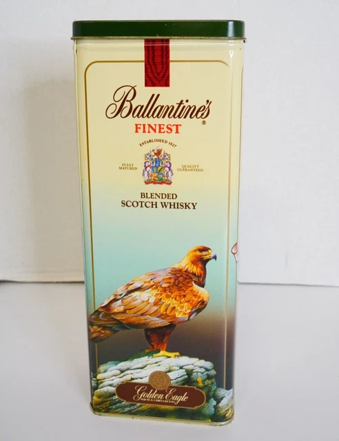 BALLANTINES FINEST GOLD Eagle SCOTCH WHISKY EMPTY TIN Trinket Stash Box ...