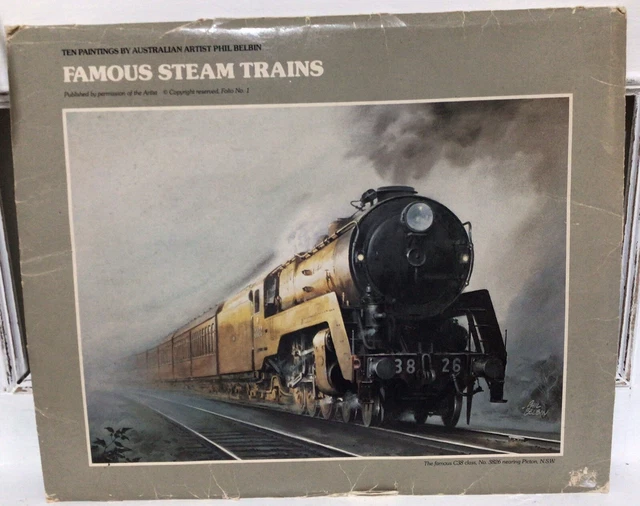 VINTAGE FOLIO FAMOUS STEAM TRAINS in Australia prints $49.00 - PicClick AU