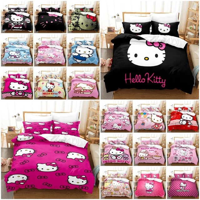 HELLO KITTY DOONA/QUILT/DUVET Cover Bedding Set+Pillowcases All Size ...