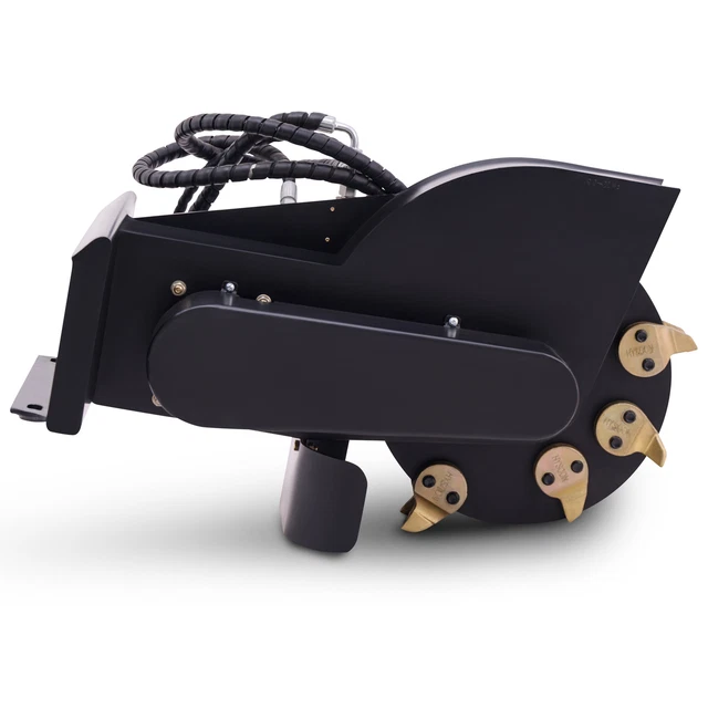 CREWORKS MINI SKID Steer Stump Grinder w/ Hydraulic Hoses &Quick-Attach ...