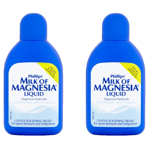 2X PHILLIPS MILK Of Magnesia Liquid Traditional Mint Flavour - 200ml UK ...