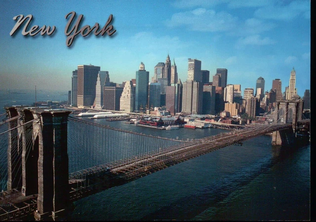 LOWER MANHATTAN, NEW York City Skyline, Brooklyn Bridge, Harbor, NY ...