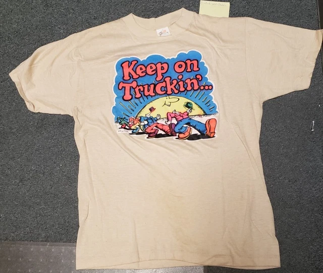 OLD VINTAGE ROBERT Crumb Keep on Truckin' Tee Shirt 1980's Large ( medium) £47.08 - PicClick UK