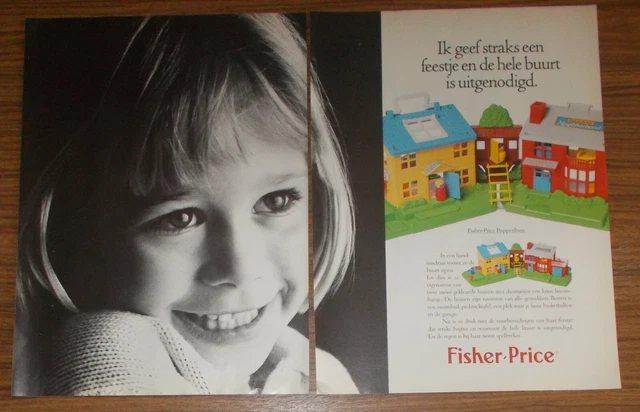 VINTAGE 1990 FISHER PRICE LITTLE PEOPLE Neighborhood Print Ad advert ...