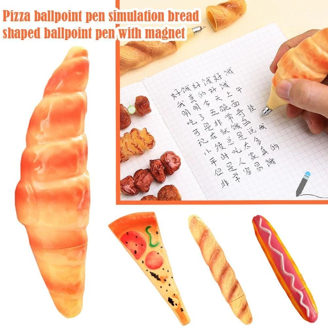 BALLPOINT PENS, BLACK Ink Fine Point Unique Pizza Bread HOT Q Shape ...