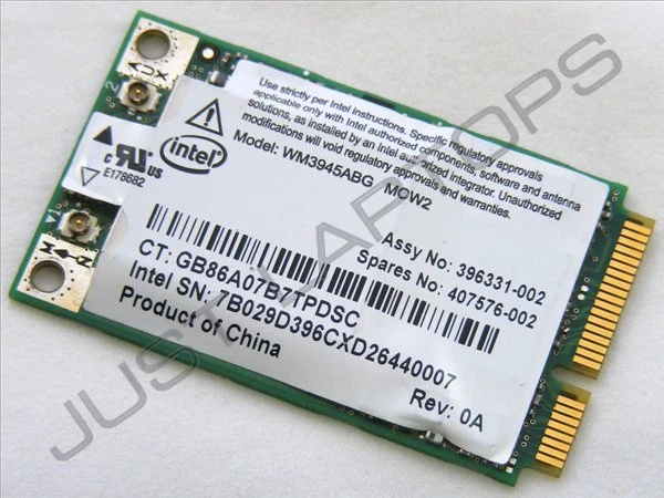 INTEL PRO/WIRELESS 3945ABG Mini-PCIe Wireless Network Connection Card ...