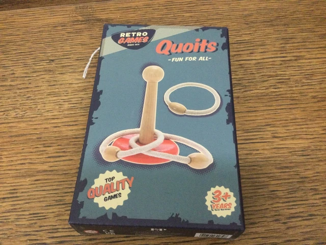RETRO GAMES NEW Boxed Indoor / Travel Table Top Wooden Quoits Game £4. ...