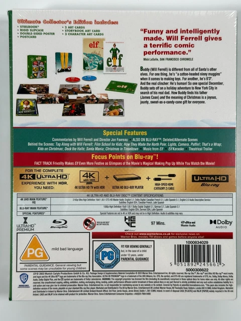 ELF 4K STEELBOOK 20th Anniversary Ultimate Collectors Edition, UHD, Ultra HD EUR 75,86 - PicClick IT