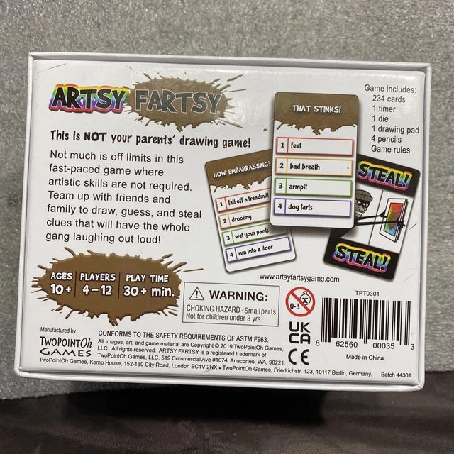 ARTSY FARTSY CARD and Drawing Game by TwoPointOh Games $12.62 - PicClick AU