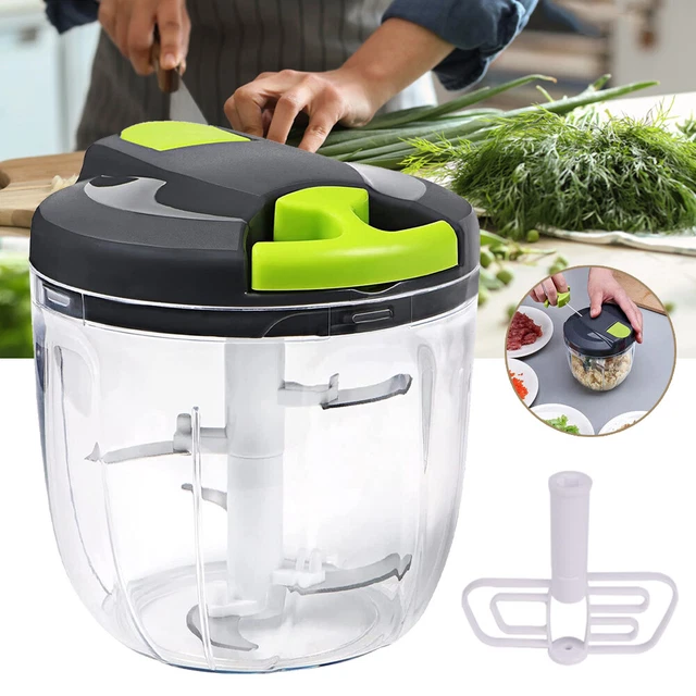 PULL CORD PULLING Food Chopper Manual Vegetable Slicer Hand Blender UK ...