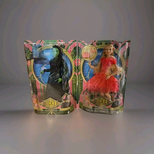 MATTEL WICKED MOVIE Glinda & Elphaba Dolls URL MISPRINT ERROR BOX SET ...