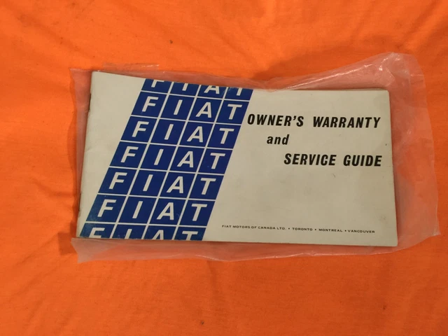 FIAT OWNER'S WARRANTY And Service Guide Book Manual Fiat 850 Fiat 128 ...