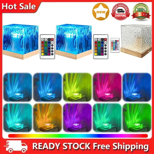 FLAME WATER LAMP 16 Colors Gradual with Remote Control Ocean Wave ...