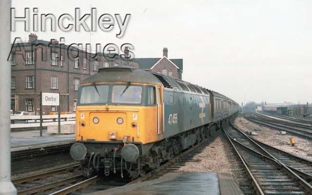 35MM NEGATIVE BR British Railway Diesel Loco Class 47 47455 Derby ...