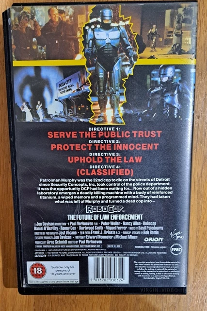 ROBOCOP VHS BIG Box Ex Rental £19.99 - PicClick UK