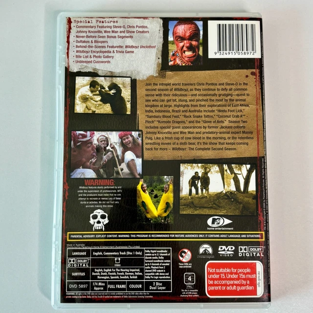 WILDBOYZ SERIES SEASON 2-4 DVD Region 4 PAL Tracked Postage Jackass ...