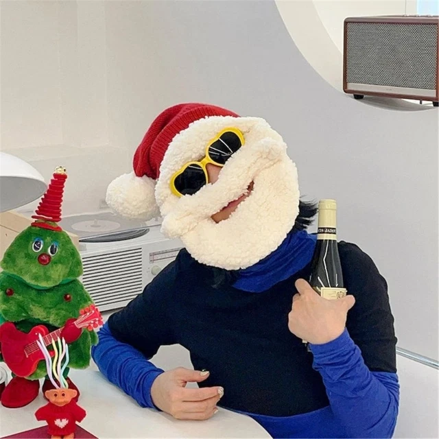 SANTA BEARD HAT for Adult Teenager Kid Christmas Dress up, Removable ...