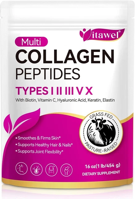 MULTI COLLAGEN PEPTIDES | 454g - (Type I, II, III, V, and X) Powder ...