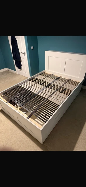 IKEA DOUBLE WOOD Bed Frame £104.70 - PicClick UK