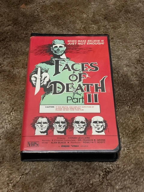 FACES OF DEATH II VHS Tape Clamshell Big Box Gorgon Video Horror RARE ...