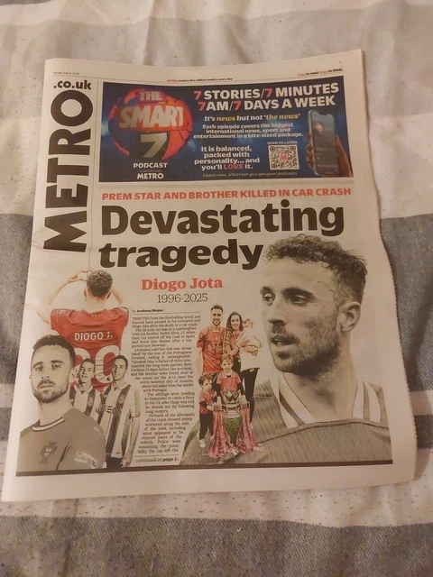 THE METRO NEWSPAPER July 4Th 2025 Diogo Jota Rachel Reeves Yungblud Djokovic £9.99 - PicClick UK