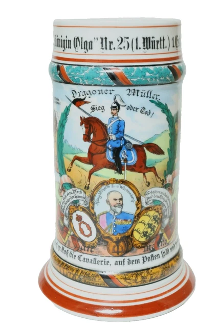 ALTER RESERVISTENKRUG KRUG Dragoner Regiment Olga 25 Ludwigsburg ...