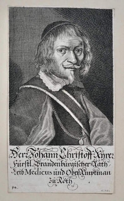 JOHAM CHRISTOFF, PORTRAIT, gravure 18 eme. Dimensions : 75 mm X 135 mm ...