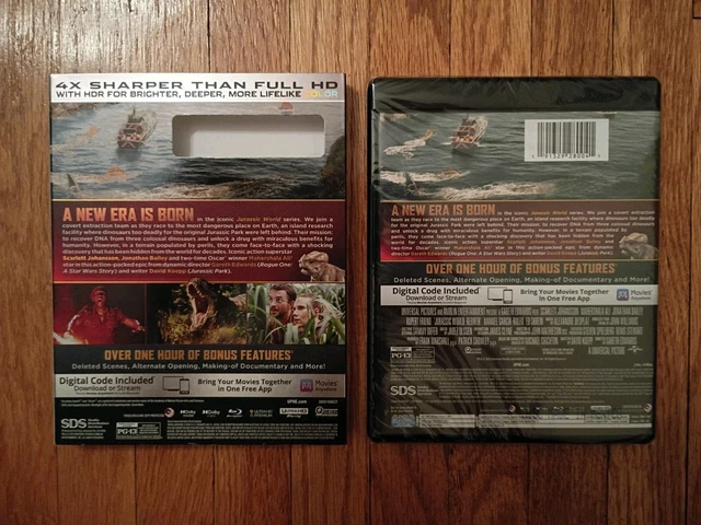 JURASSIC WORLD REBIRTH 4k UHD + Blu Ray + digital code $24.17 - PicClick CA