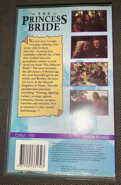 1987 THE PRINCESS Bride VHS Video Tape Rob Reiner 80s Cult Comedy ...
