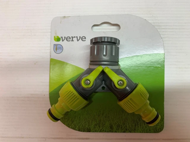 VERVE WATER HOSE Pipe Two Way Splitter Garden Water Hose Connector £4. ...