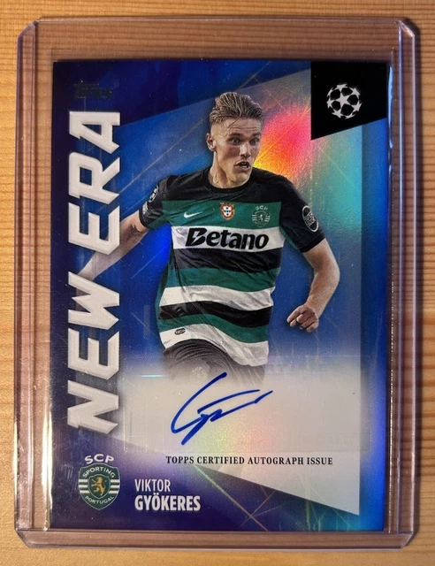 TOPPS UCC 2024/2025 Viktor Gyokeres SP New Era Blue Foil RC Auto EUR 84 ...