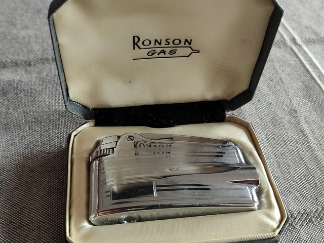 VINTAGE 1960'S ''RONSON VARAFLAME" Pocket Gas Lighter in Original Box ...