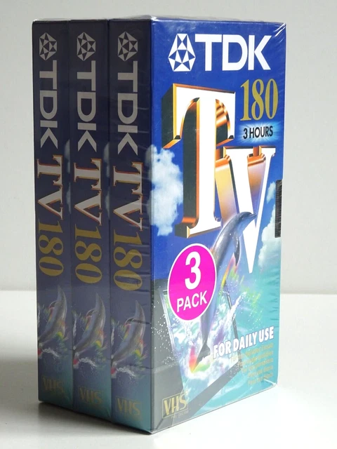 3 X SEALED Blank TDK VHS Video tapes (TDK TV 180) - 3-Hour Tapes £10.07 ...