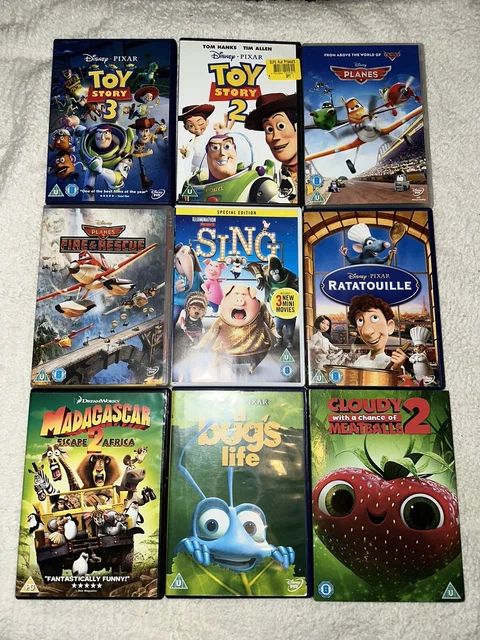 DISNEY PIXAR CHILDRENS DVD Bundle X 9 Animated Family More Listed Free ...